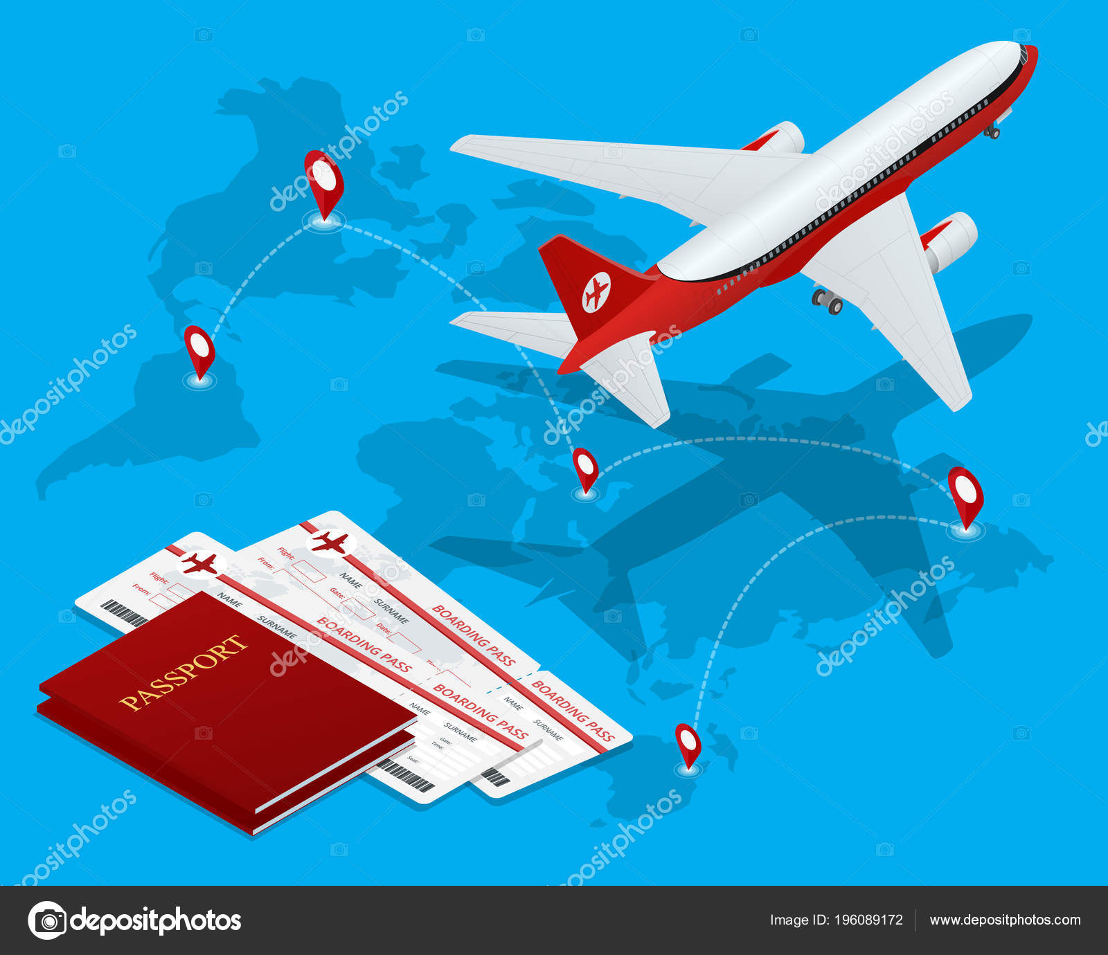 Travel and tourism background. Buying or booking online tickets. Travel ...