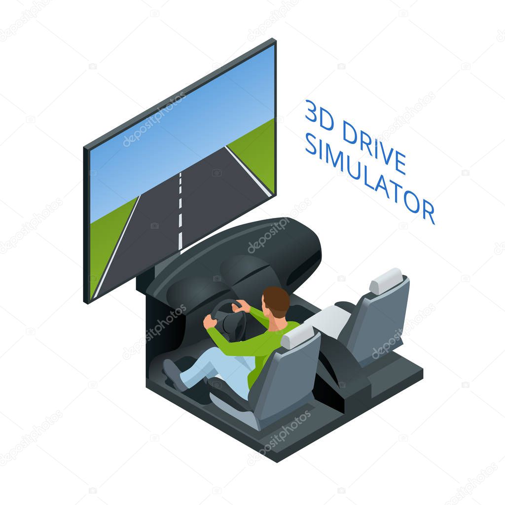 Concepto de dise o escuela de conducci n o aprender a conducir. Ilustraci n isom trica plana. 2024