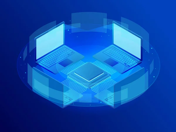 App Development Isometric Computer Showing Code Abstract Programming ...