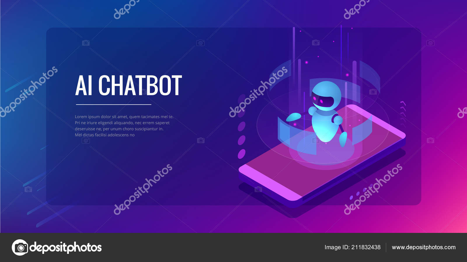 Isometric Artificial Intelligence. Chatbot and future marketing. AI and ...