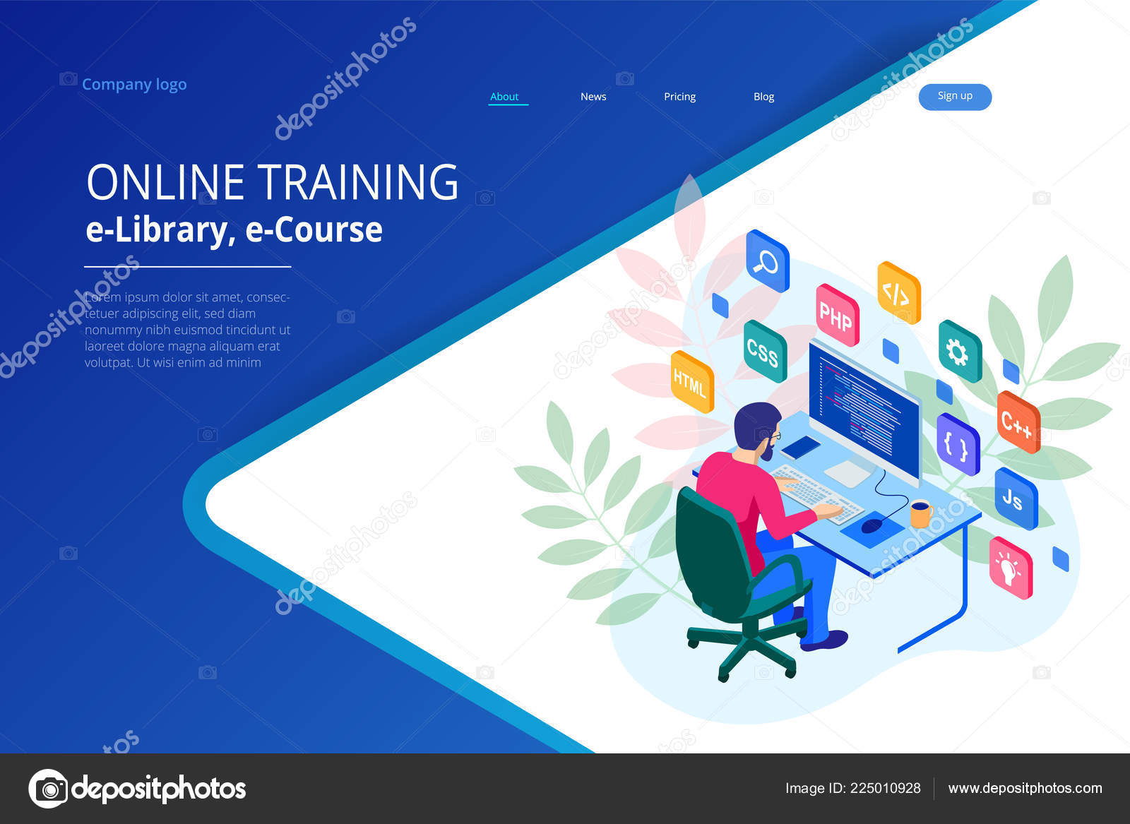 Isometric Programmer Coding New Project Web Developer Programming Concept Landing Page Or