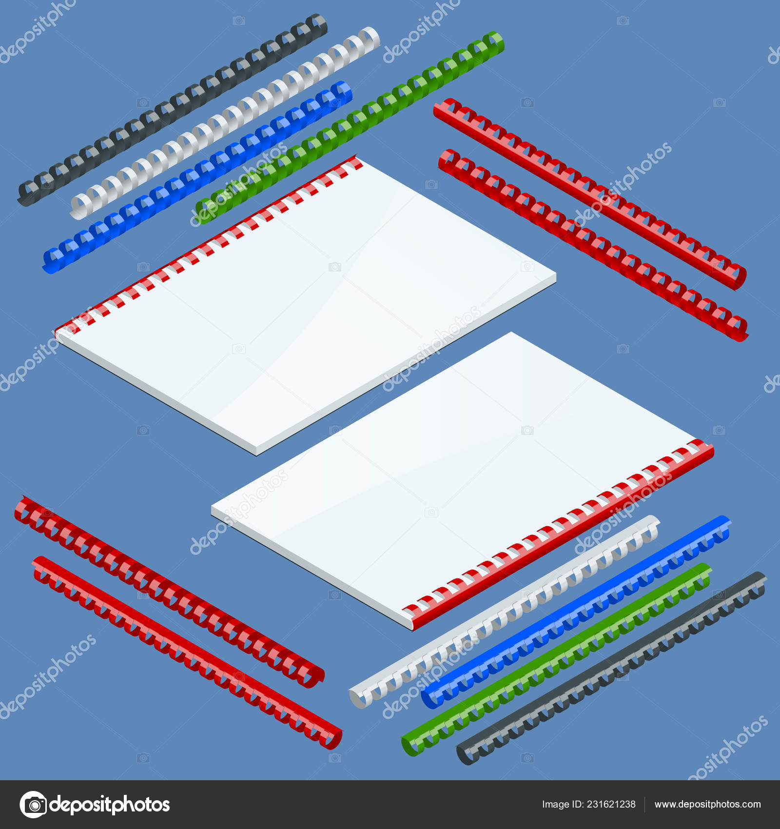 Isometric Document binding components and springs for fastening of ...