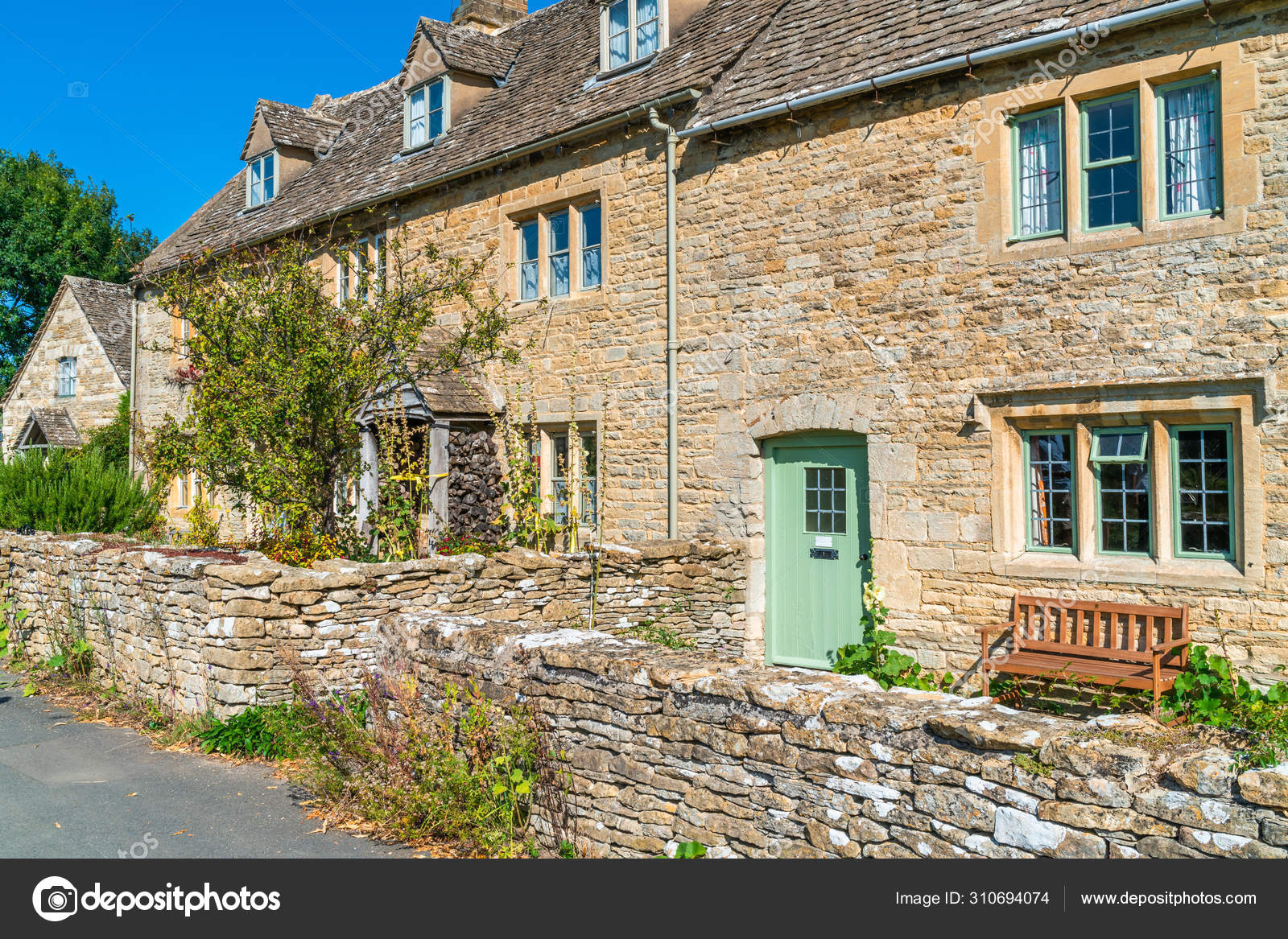 Lower Slaughter Village Cotswold District Gloucestershire Stock Photo ...