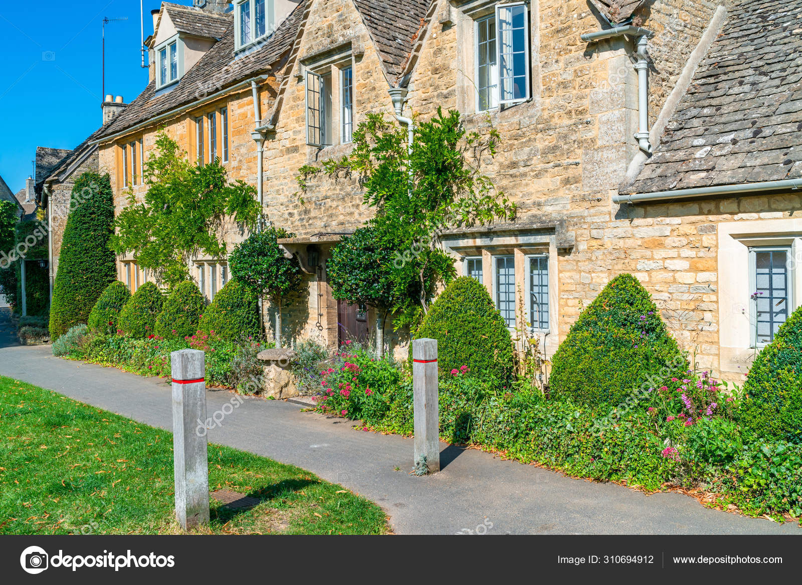 Lower Slaughter Village Cotswold District Gloucestershire Stock Photo ...