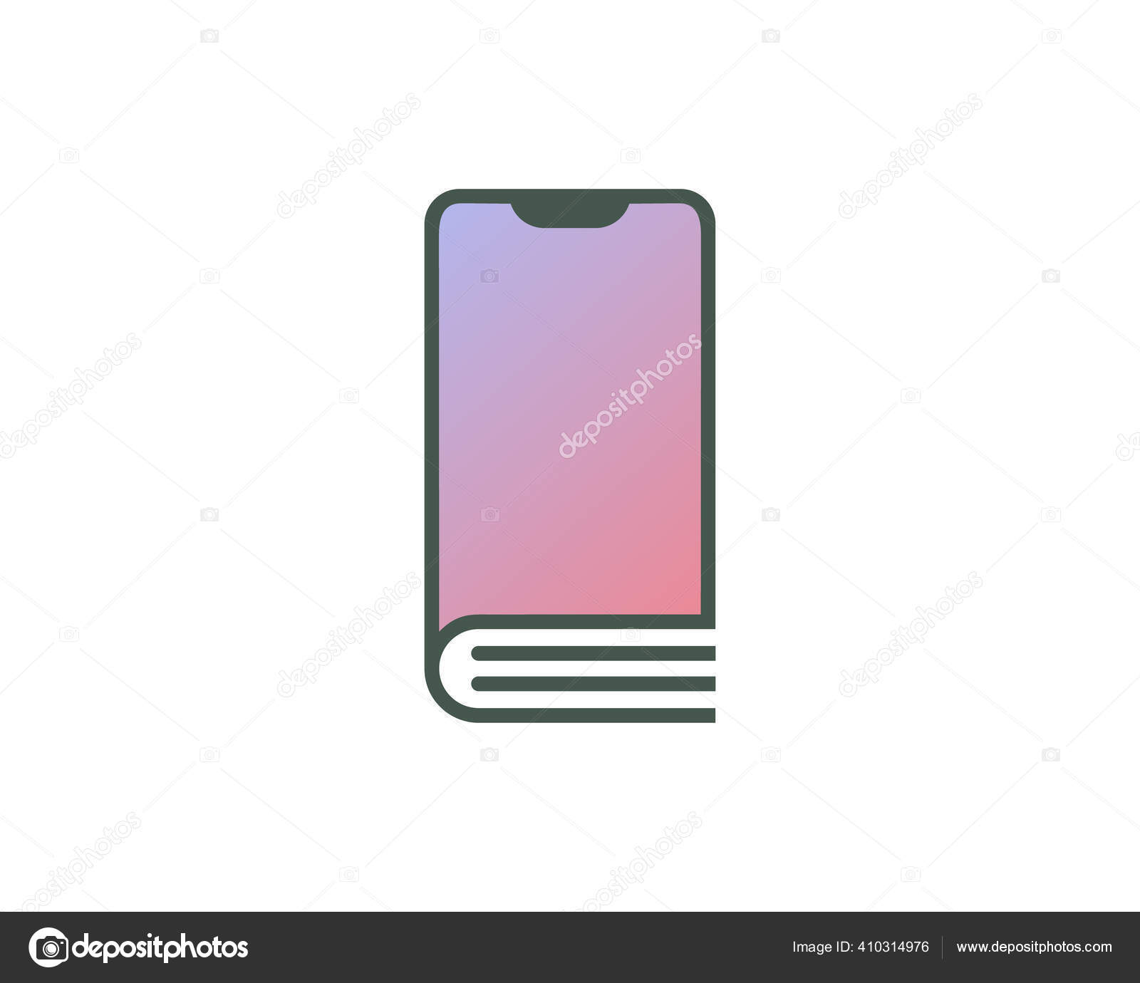 Smartphone mobile reading abstract logo template. Flat web and ...