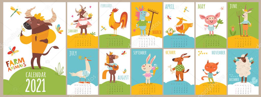 2021 calendar Vector Art Stock Images | Depositphotos