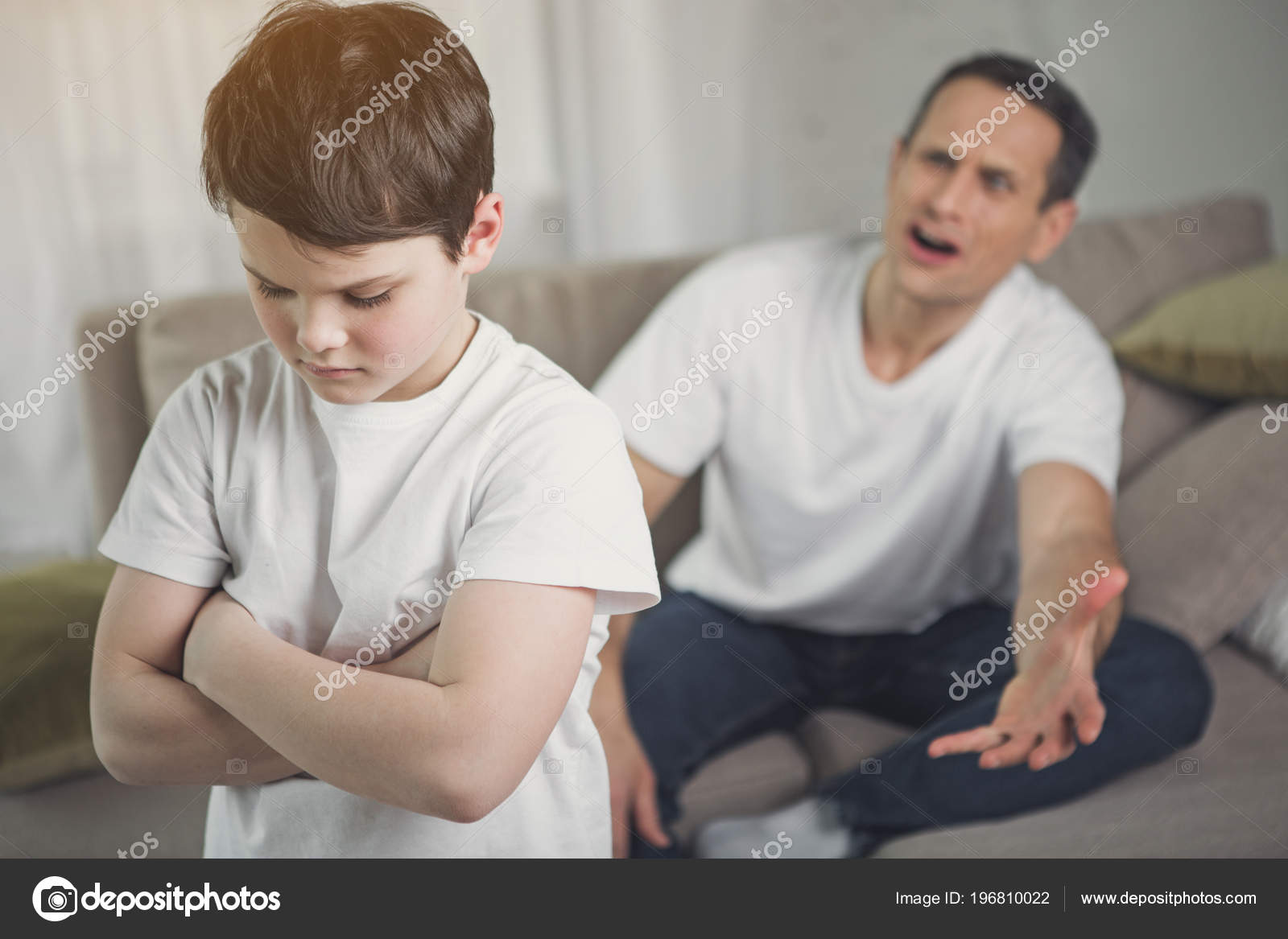 Infuriated father yelling at abused kid Stock Photo by ©iakovenko123 ...