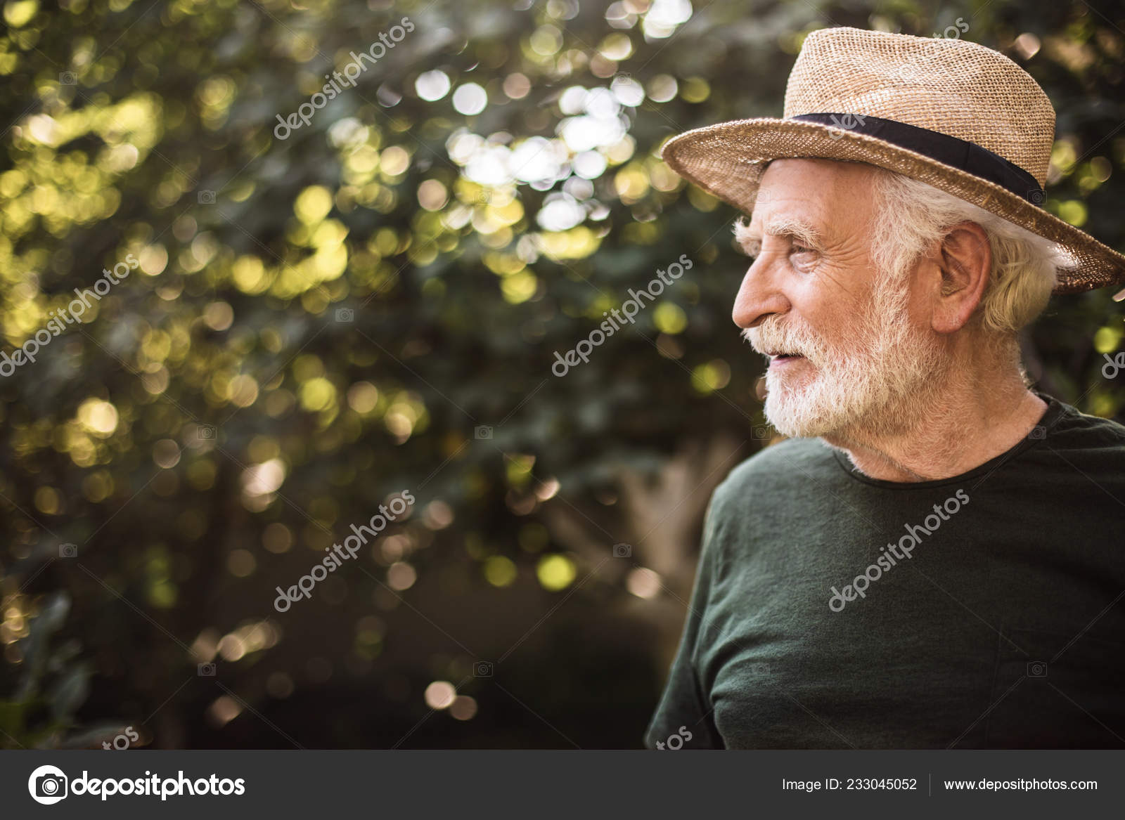Elderly Man Standing Profile