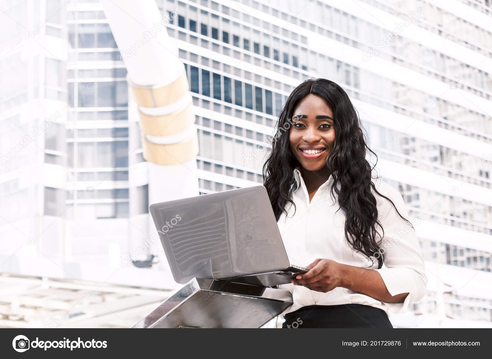 African Woman Working Laptop — Stock Photo © assumption111 #201729876