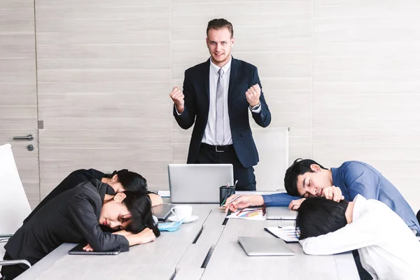 Group of business people sleeping at the meeting - Stock Image - Everypixel