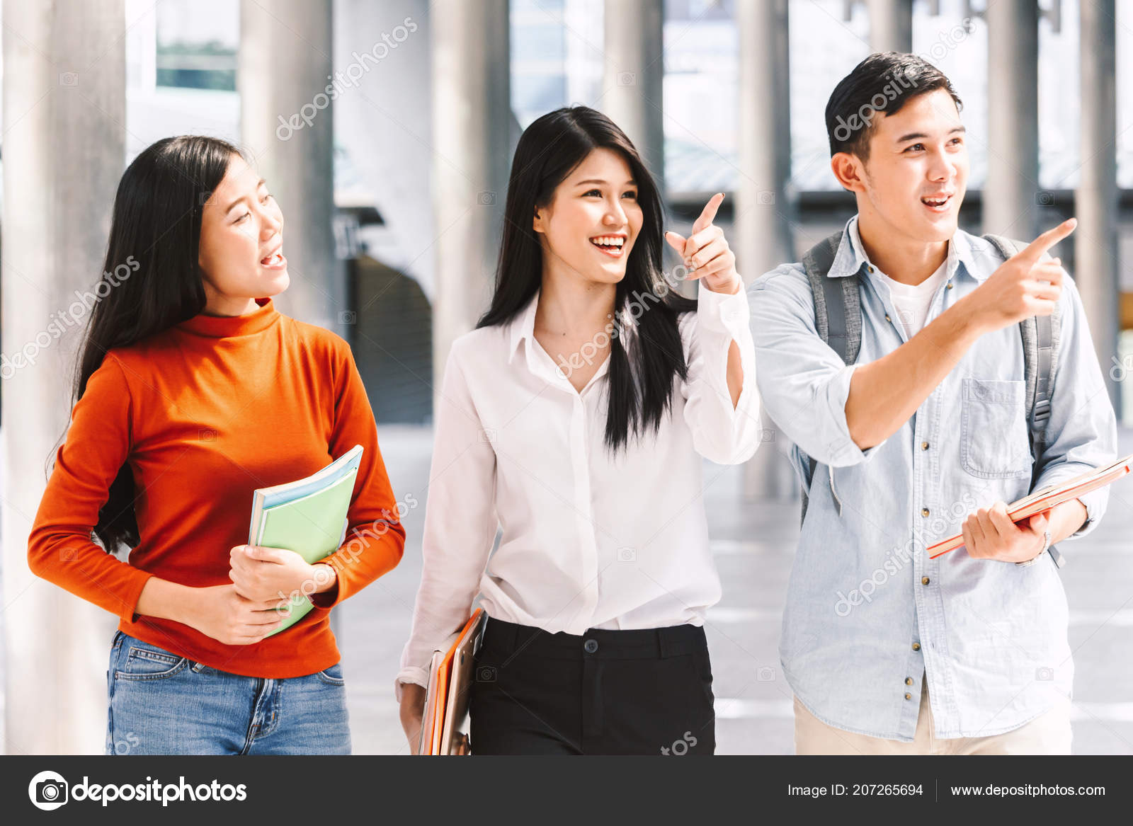 Group Students Holding Notebooks Outdoors Education Concept — Stock ...
