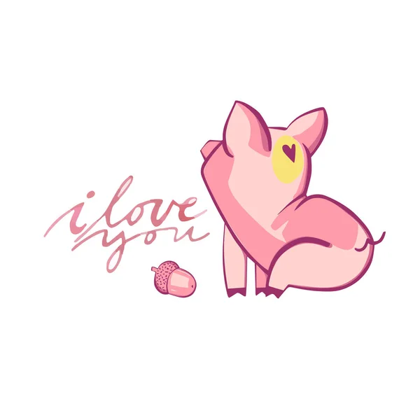 Happy pigs with love letters, presents for Valentine s day on white ...