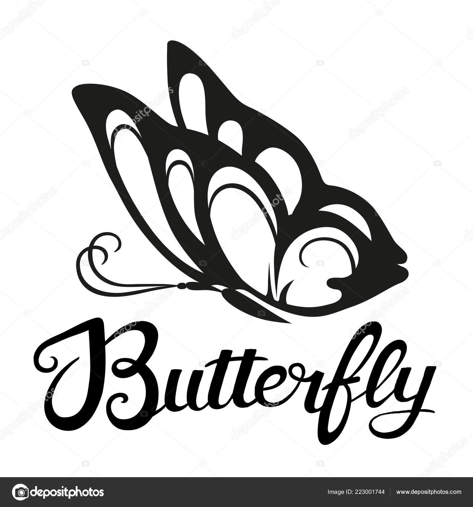 Butterfly Lettering Illustration Vector Lettering Illustration ...