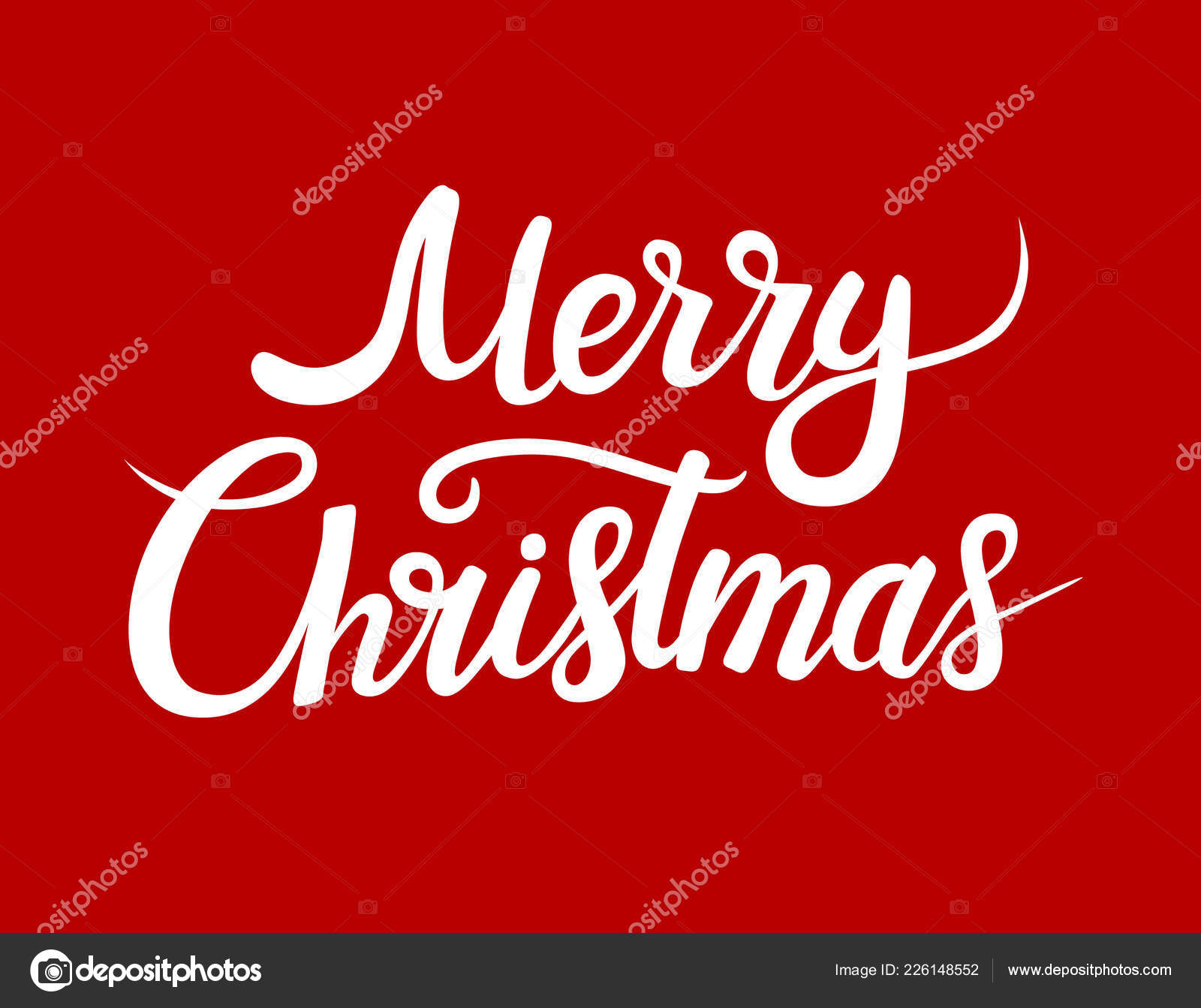 Merry Christmas Greeting Card White Lettering Vector Lettering Banners ...