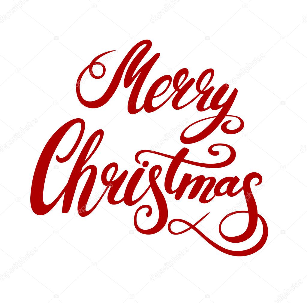 Feliz Navidad tarjeta de felicitación con letras. Inscripción vectorial ...