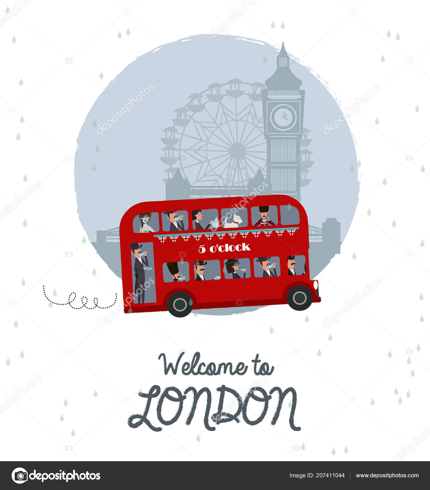 Cute Illustration London Red Bus Welcome London Editable Vector ...