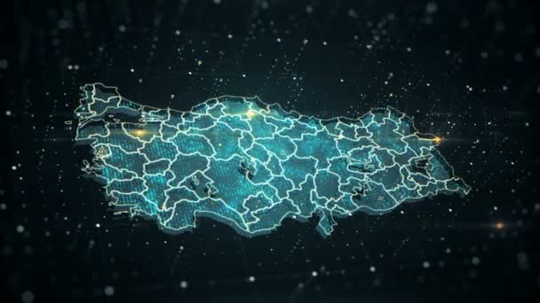 Futuristic High Tech Video Map India Glowing Different Colors While ...