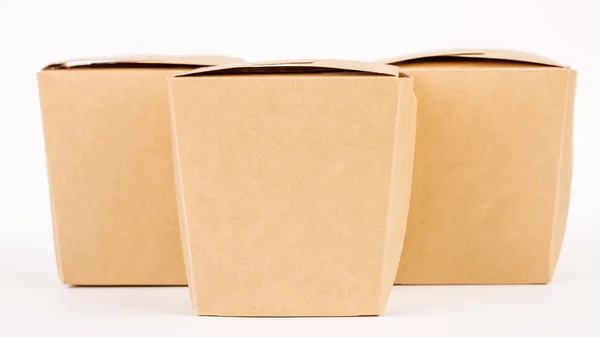 Four WOK paper boxes. Asian fast food concept. Stock Photo by ...