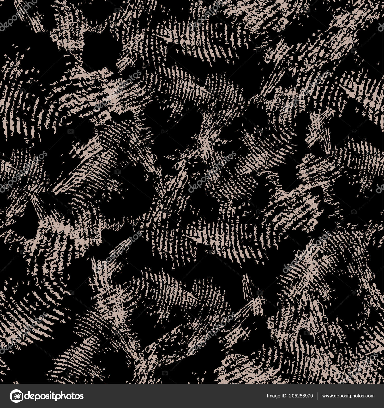 Vector seamless texture with fingerprints on black background. Actually ...