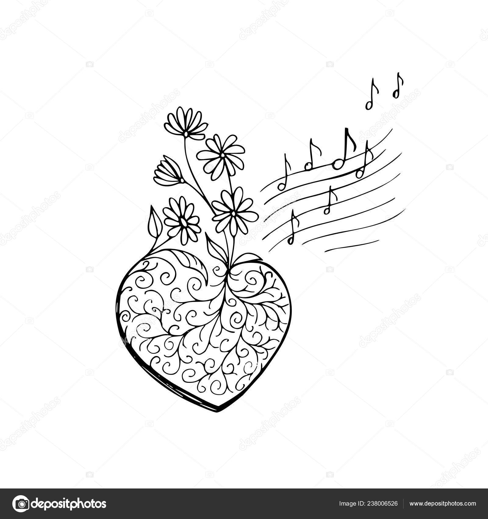 Heart Music Drawings