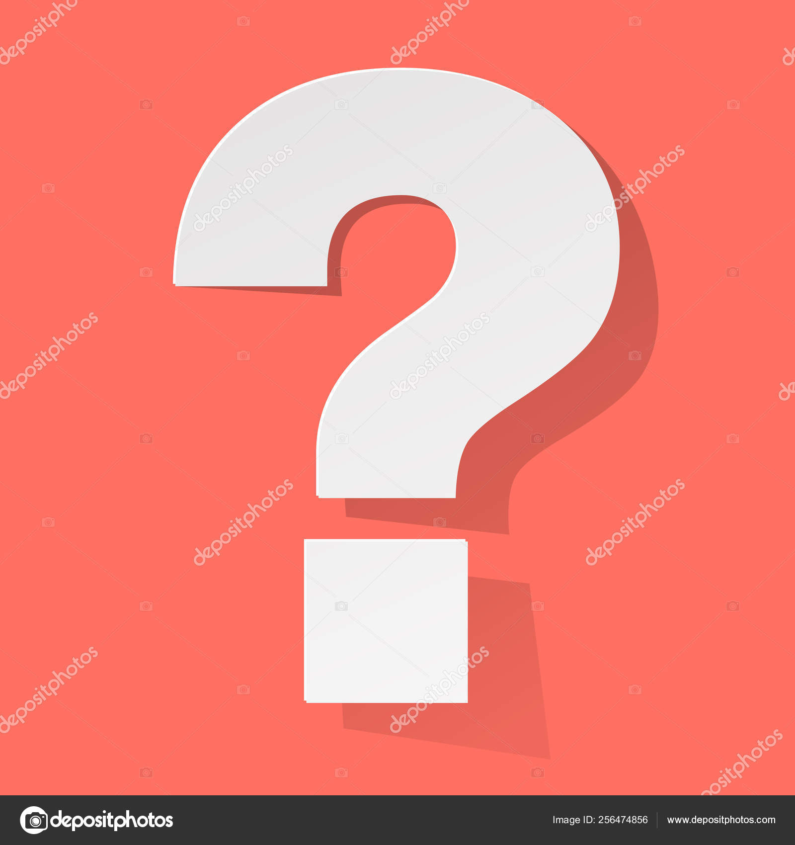 Question Mark White Coral Color Background Stock Vector Image by ...
