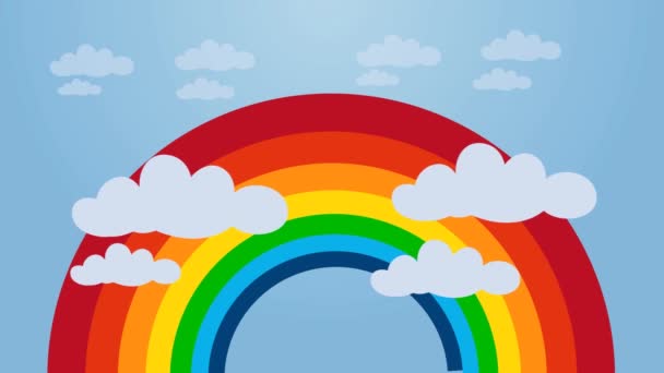 Rainbow Sky Animación Vídeo Movimiento Gráficos Animación Fondo Bucle ...