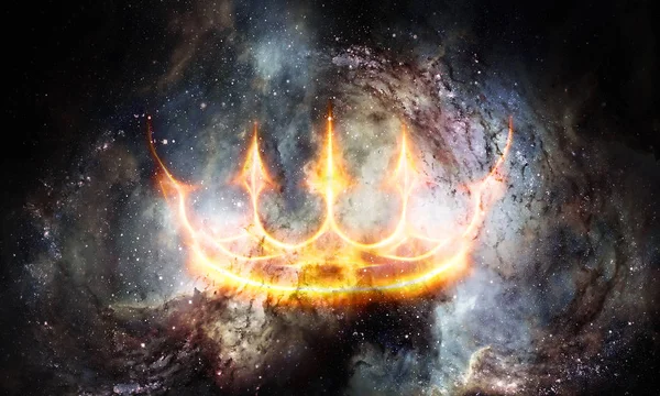Royal crown in cosmic space. Light crown. - Stock Image - Everypixel