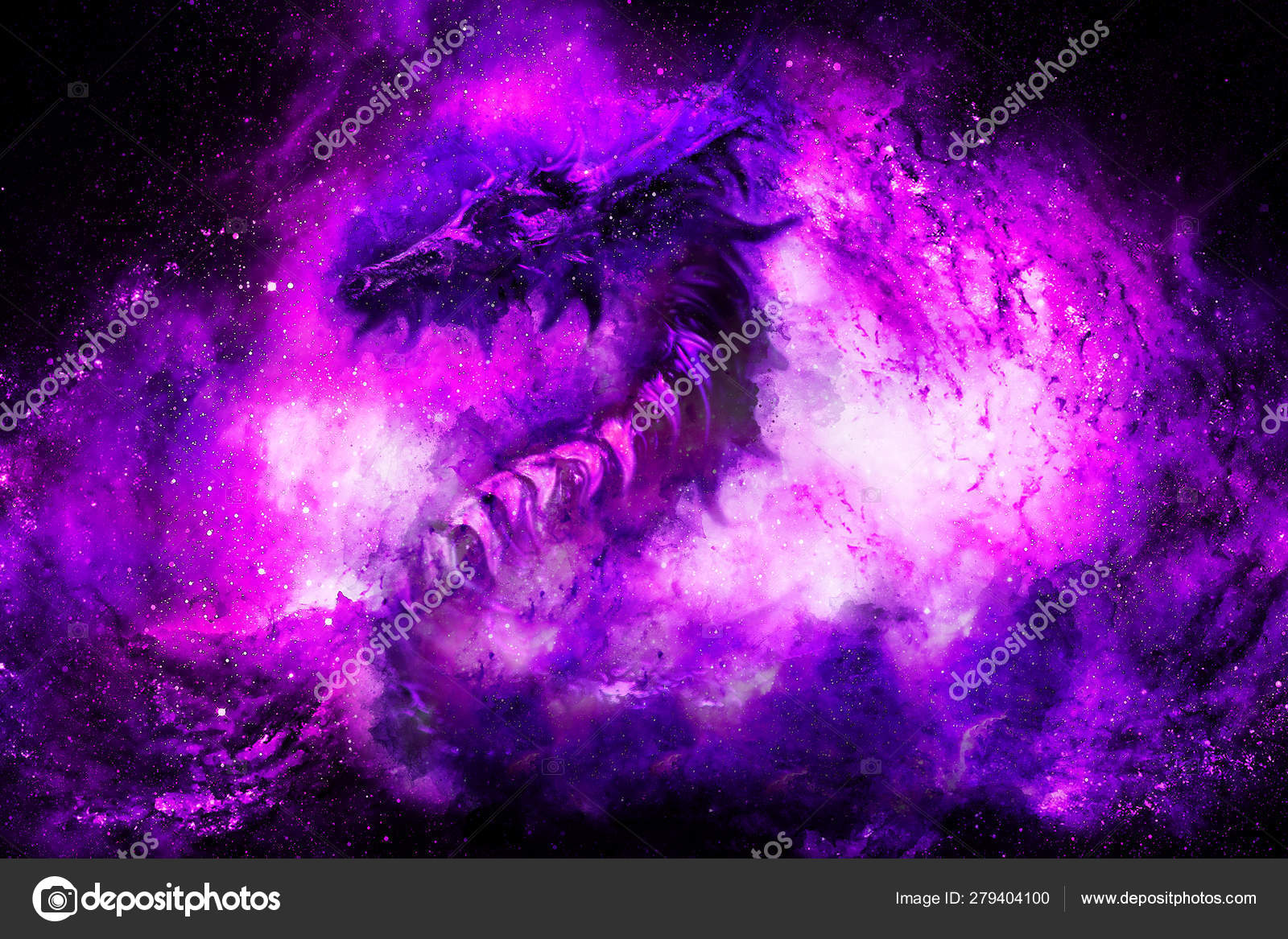 Cosmic dragon in space, cosmic abstract background — Stock Photo ... Cosmic dragon in space, cosmic abstract background — Stock Photo ...