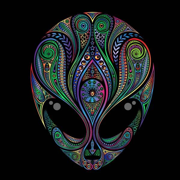 Head Alien Antennas Patterns Black Background Stock Vector Image by ...