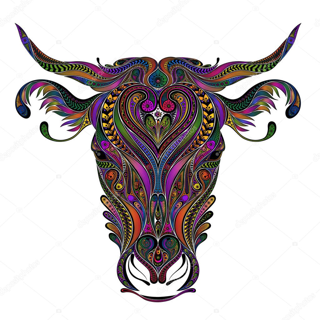 Hermosa vaca vector de color de una variedad de patrones 2023