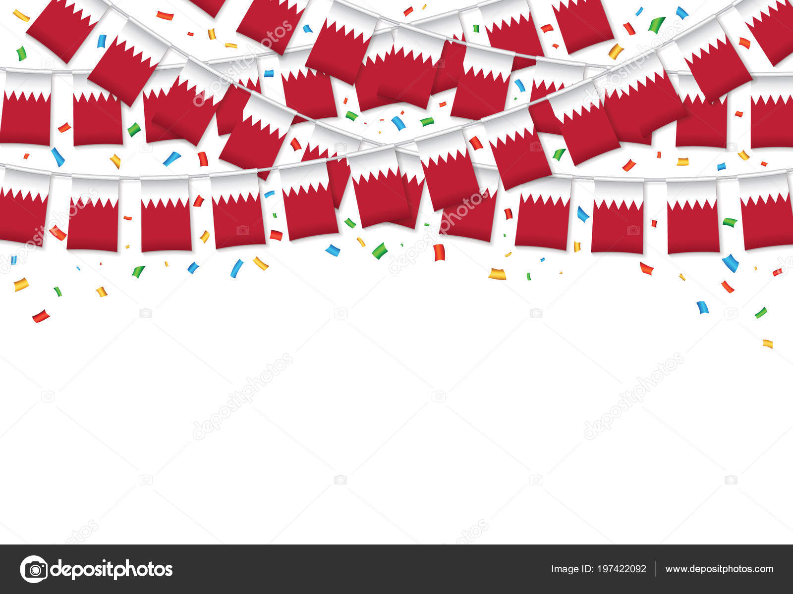 Bahrain Flags Garland White Background Confetti Hang Bunting Bahrain ...