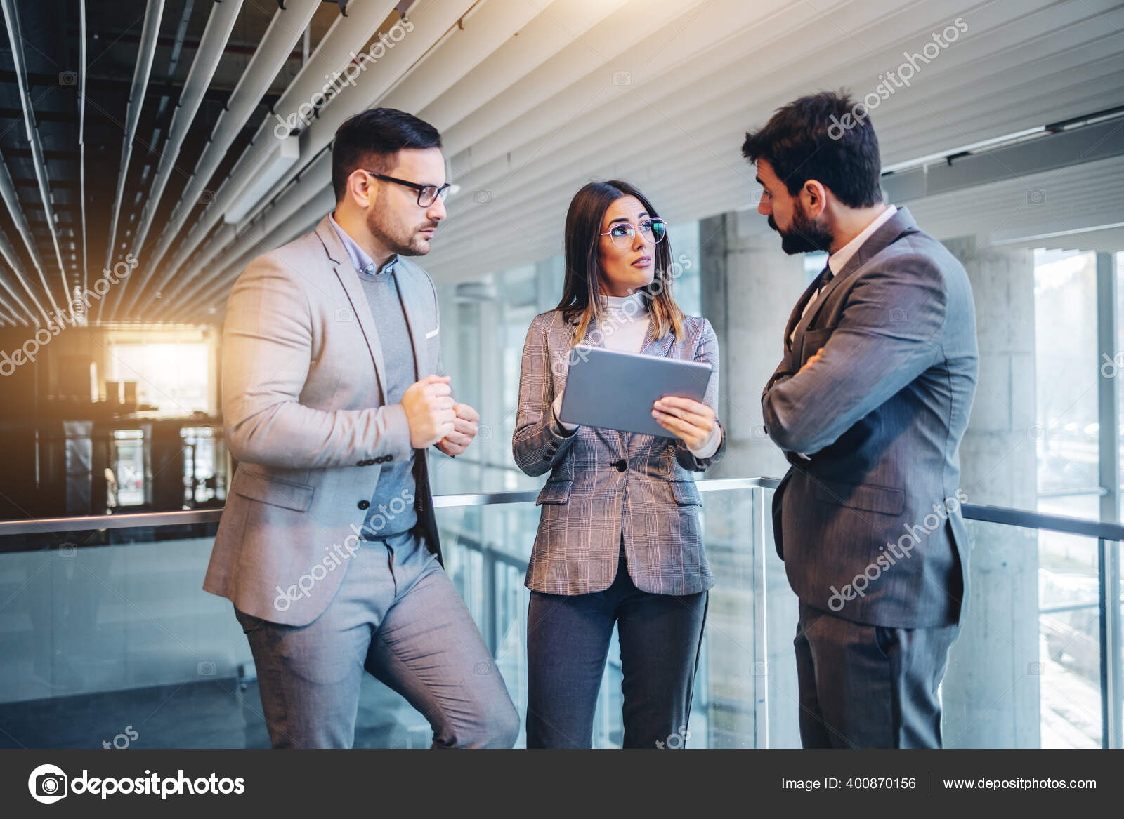 Successful Group Real Estate Agents Standing Building Construction ...