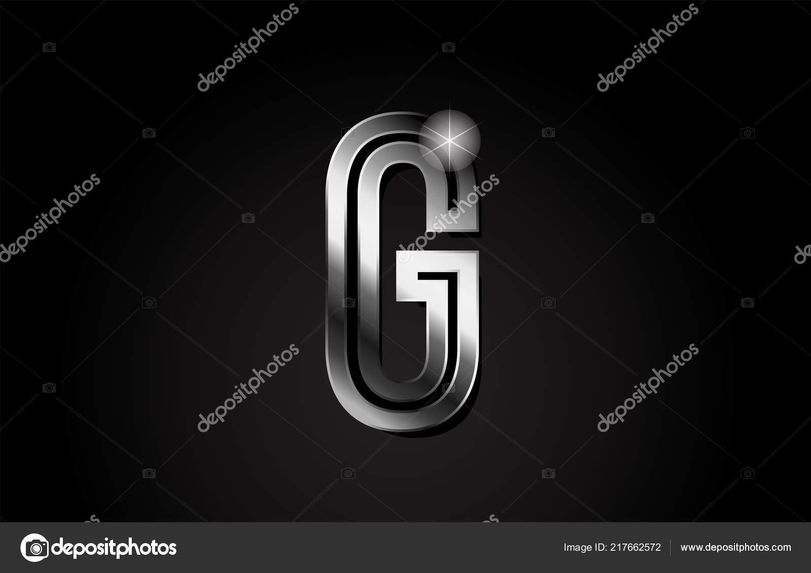Silver Metal Alphabet Letter Logo Design Suitable Company Business ...