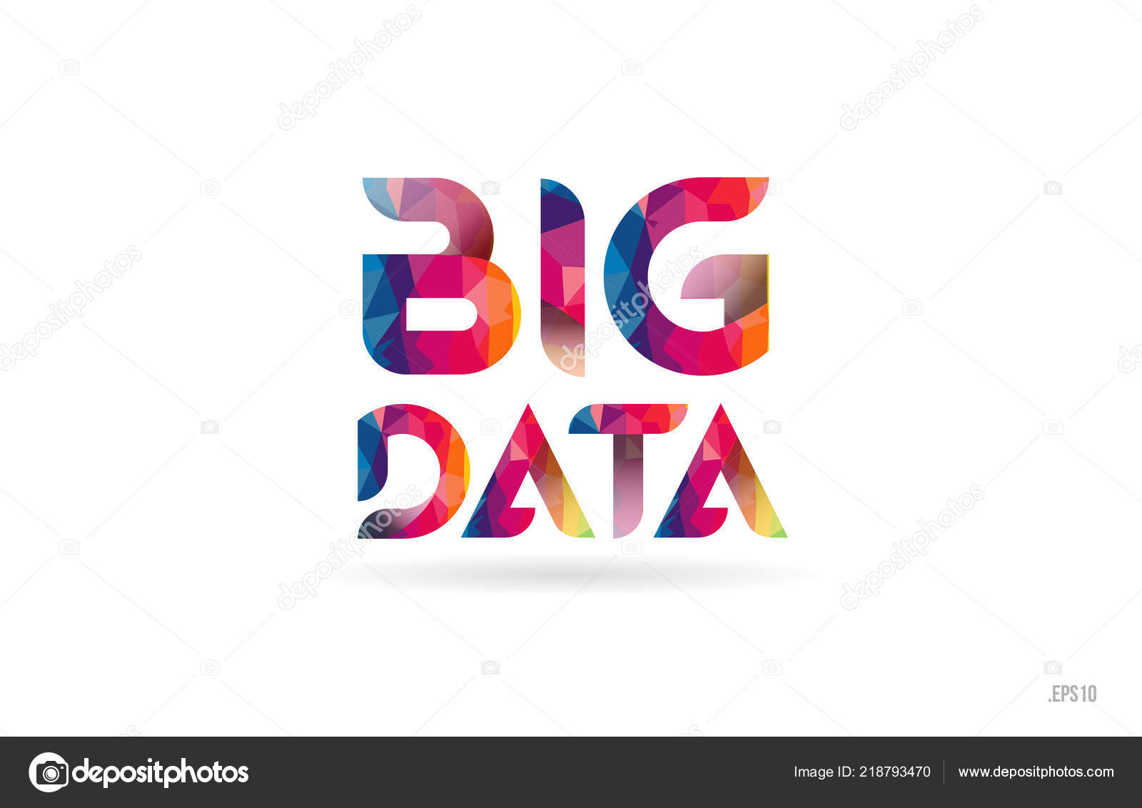 Big Data Colored Rainbow Word Text Suitable Card Brochure Typography ...
