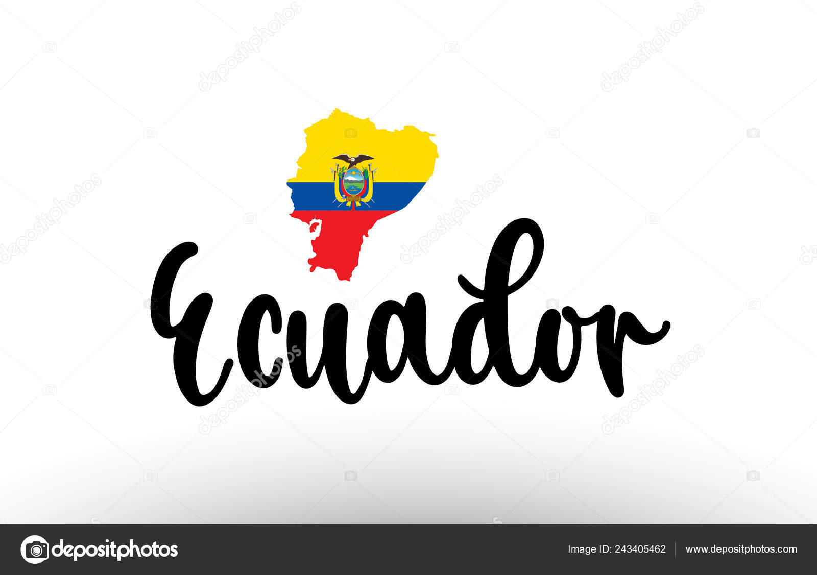 Ecuador Country Big Text Flag Map Suitable Logo Icon Design Stock ...
