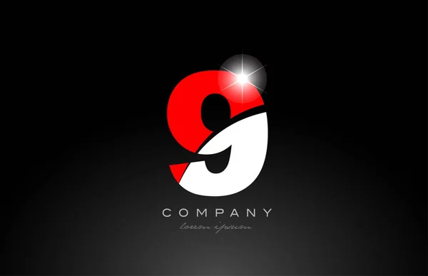 Red White Color Number Logo Icon Design Suitable Company Business Stock ...