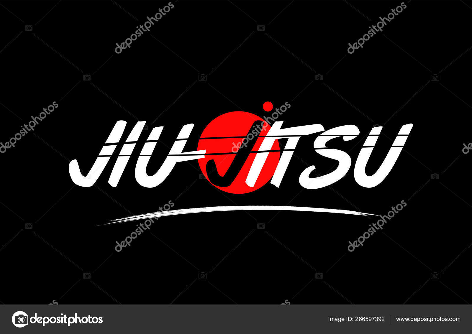 Jiu jitsu word text logo icon with red circle design Stock Vector Image ...
