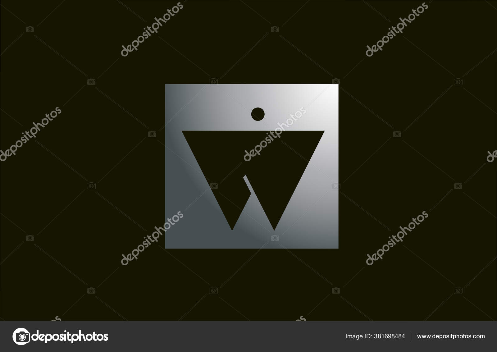 Grey Metal Alphabet Letter Logo Business Company Square Design Metallic ...