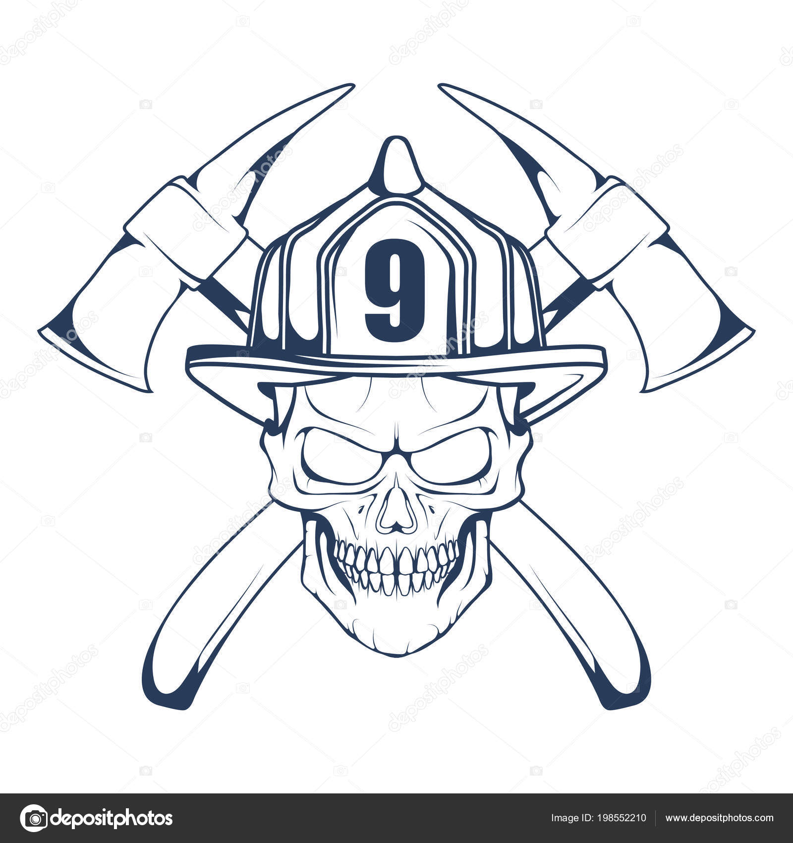 Firefighter Mask Drawing