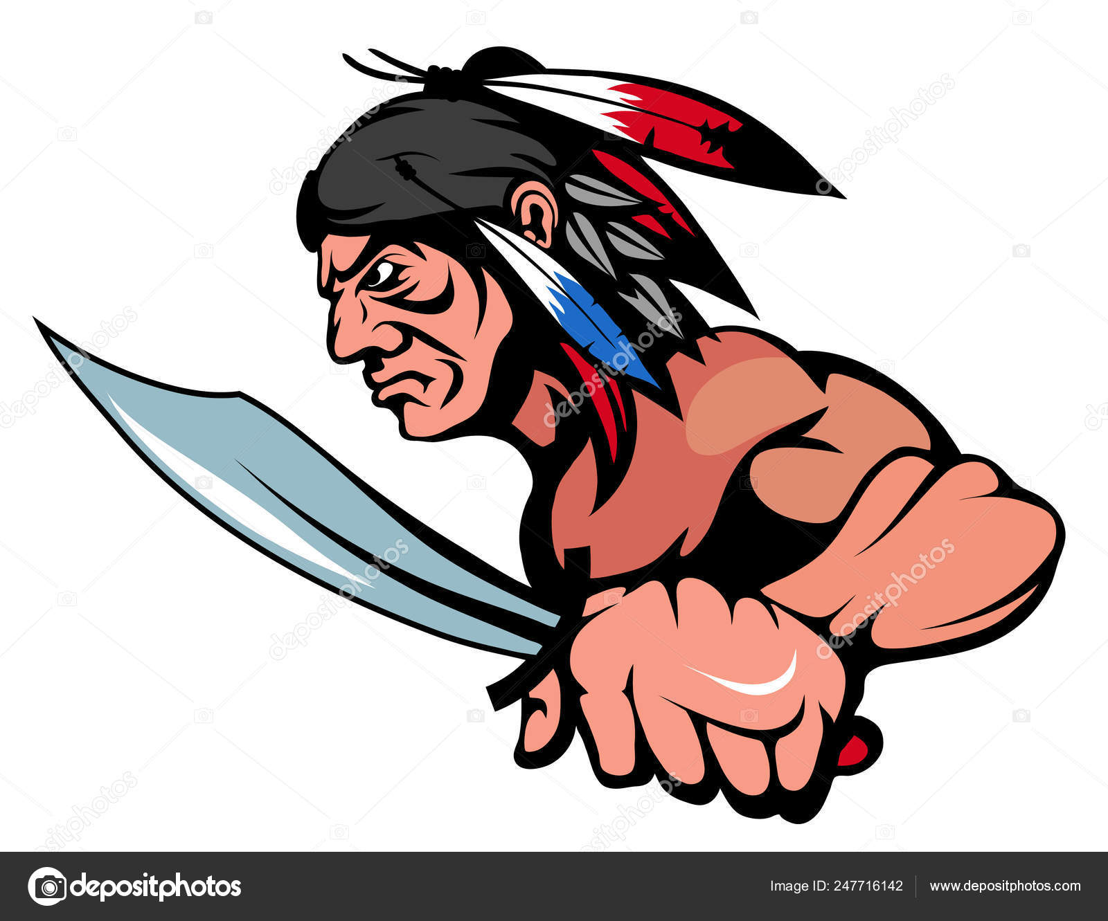 Indian Warrior Logo Clip Art