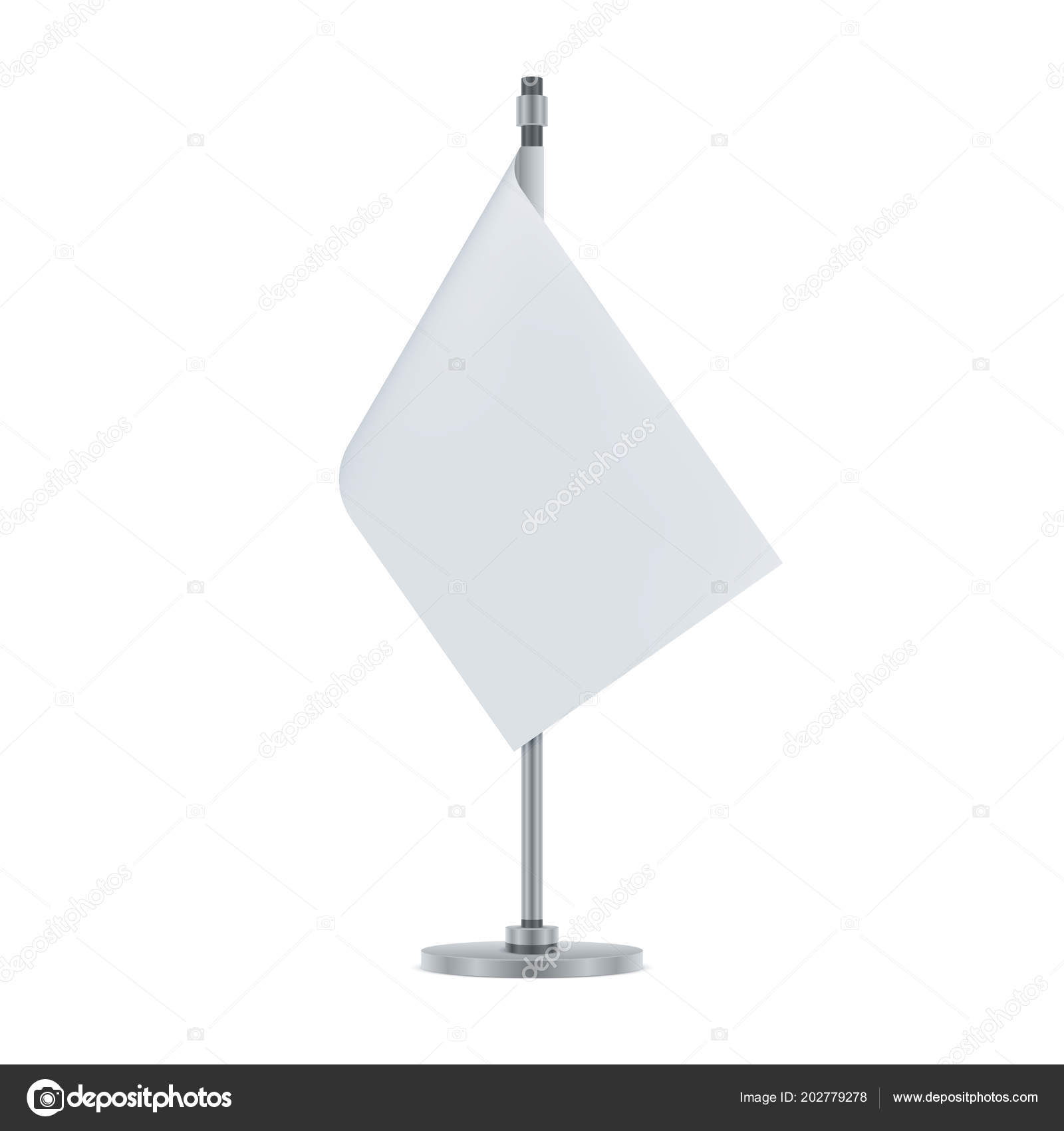 Flag Design Blank Flag Hanging Metallic Pole Isolated Template Your ...