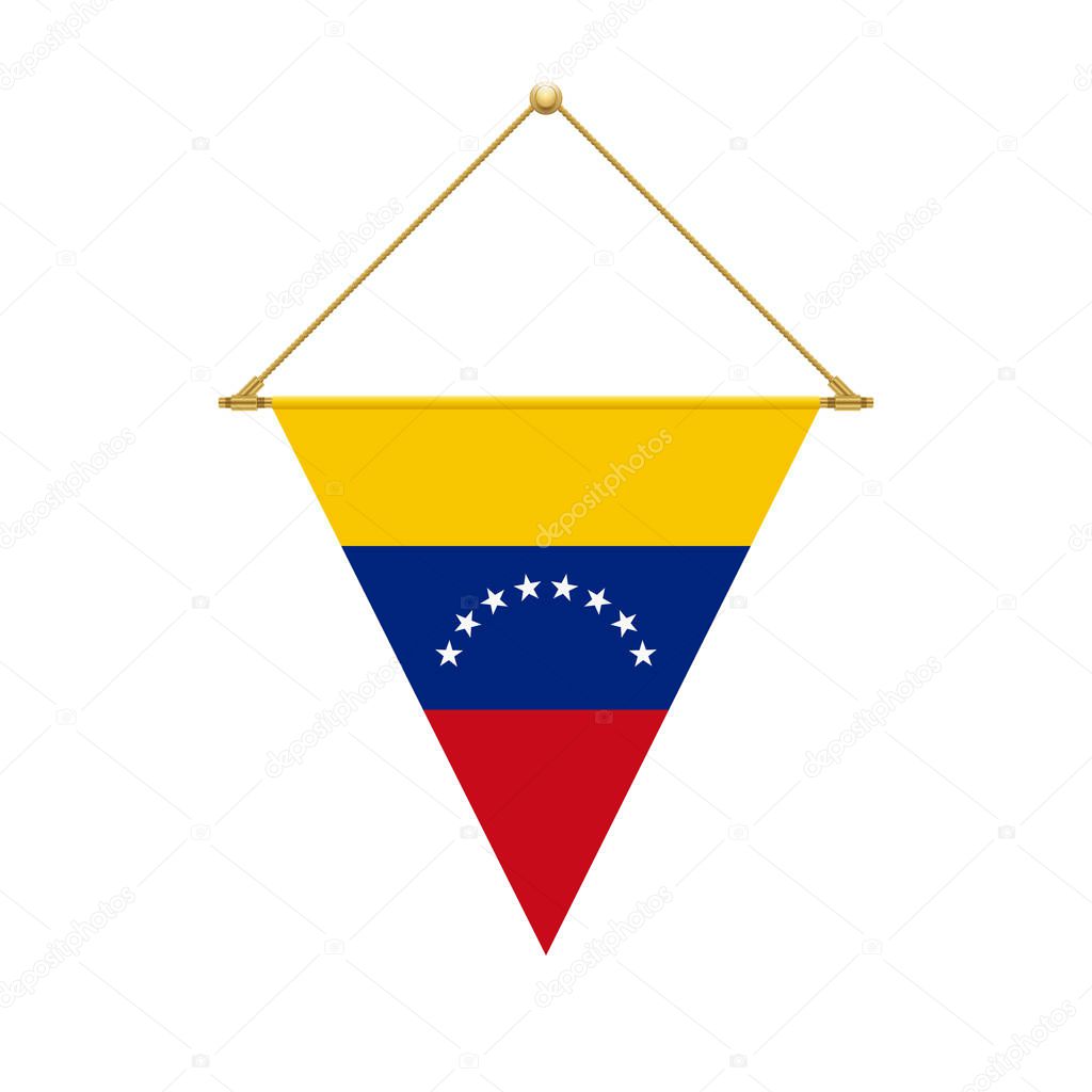 Diseño de la bandera. Bandera del triángulo venezolano colgando ...