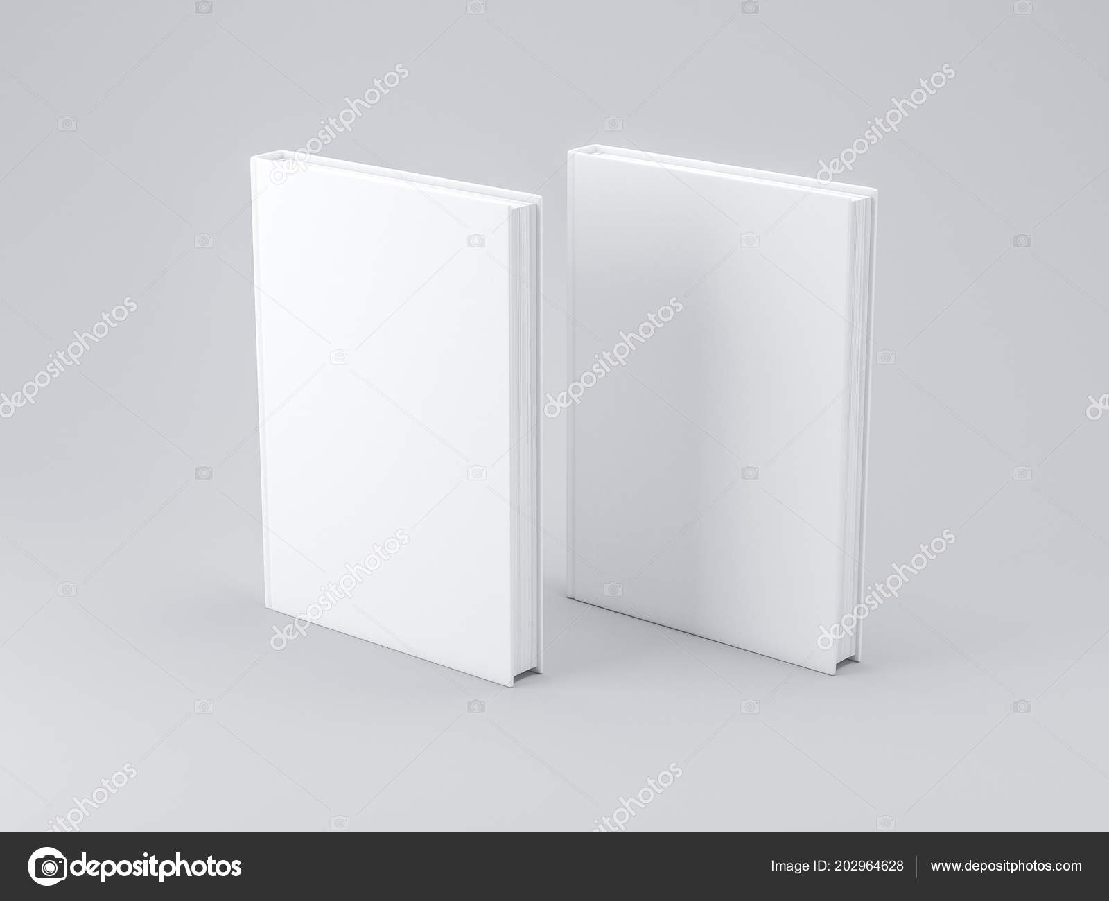 Two White Blank Books Mockup Textured Cover Stock Photo by ...