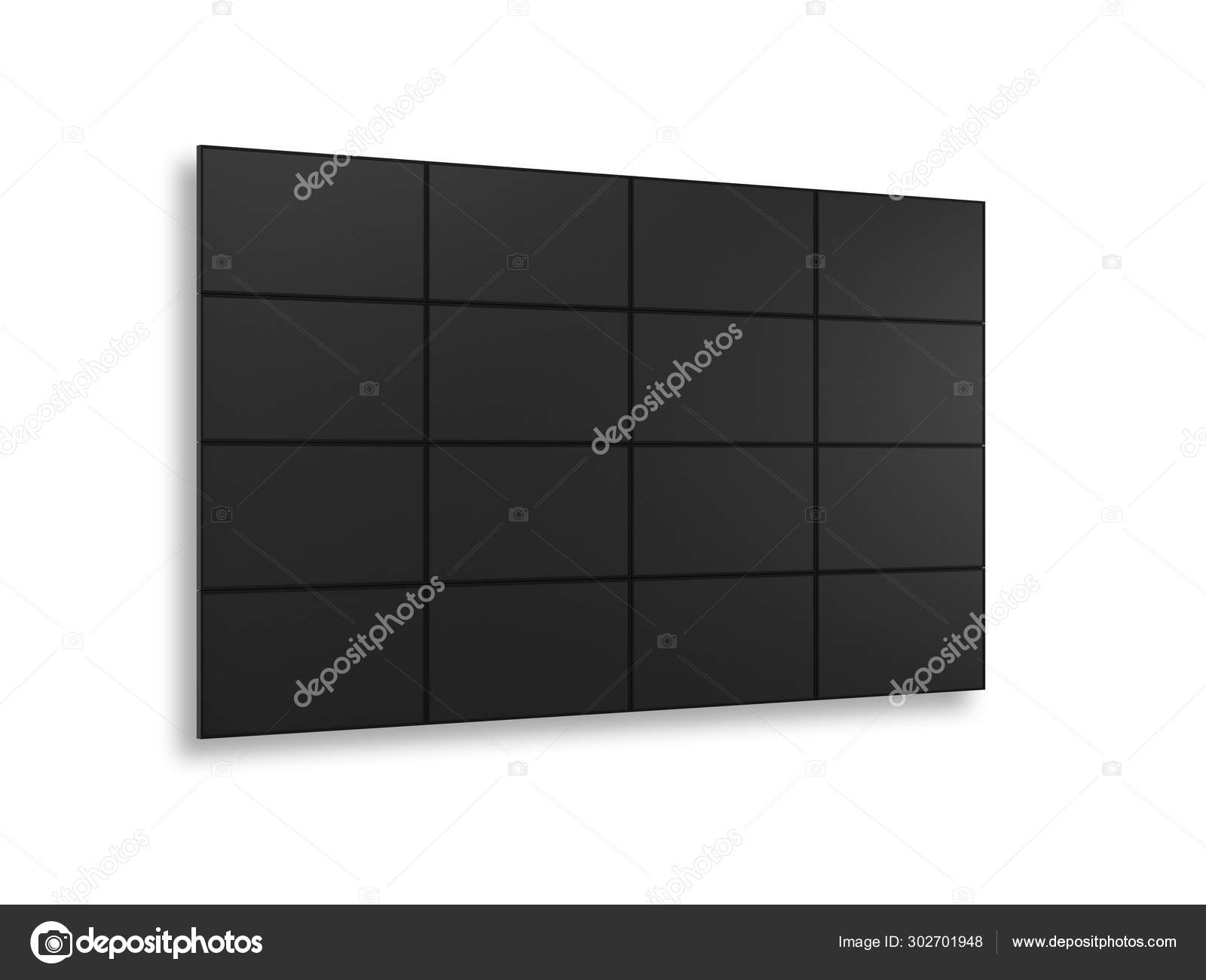 Screen Video Wall Mockup Panels White Background Rendering Stock Photo ...