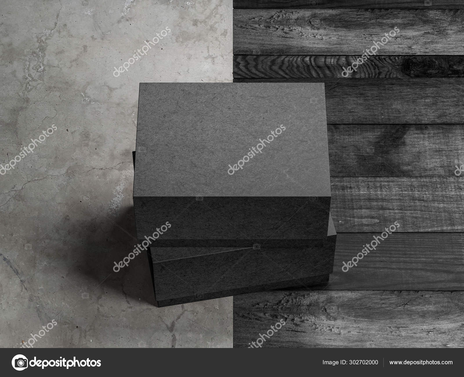 Black Boxes Mockup Rendering Stock Photo by ©Customdesigner 302702000