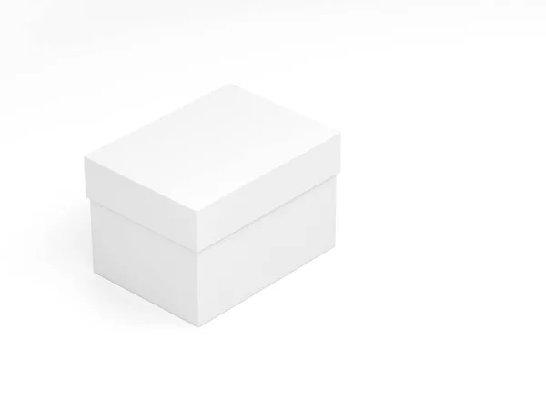 White Textured Cardboard Box Mockup Isolated Gray Front View Rendering ...