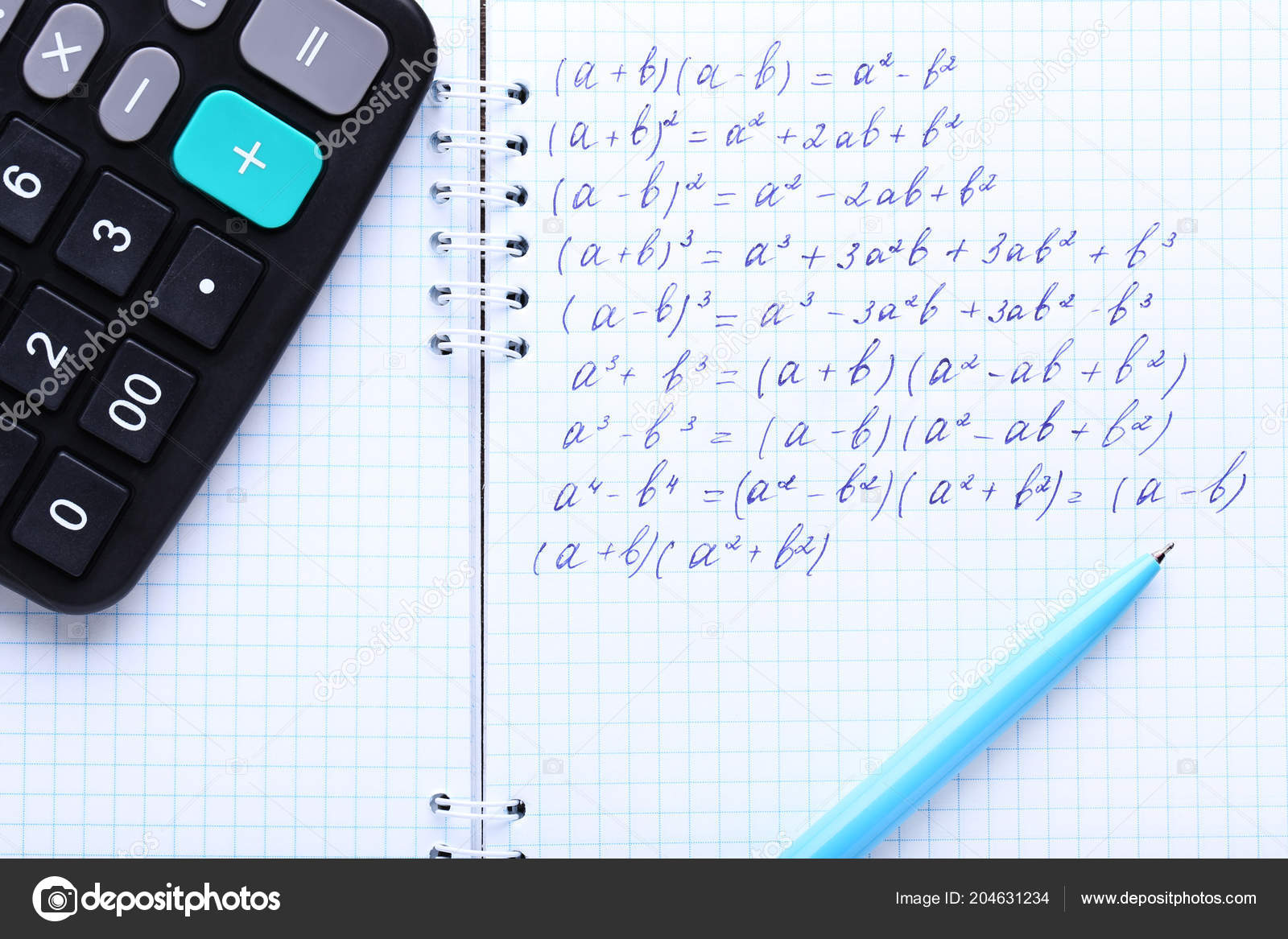 Exercise Book Maths Formulas Pen — Stock Photo © 5seconds #204631234