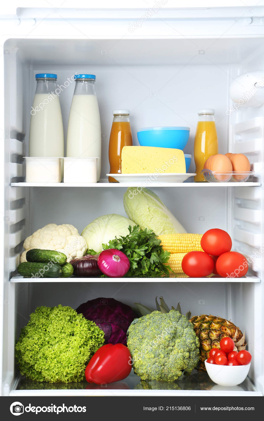 Open Fridge Full Vegetables Fruits Ingredients Stock Photo by ©5seconds ...