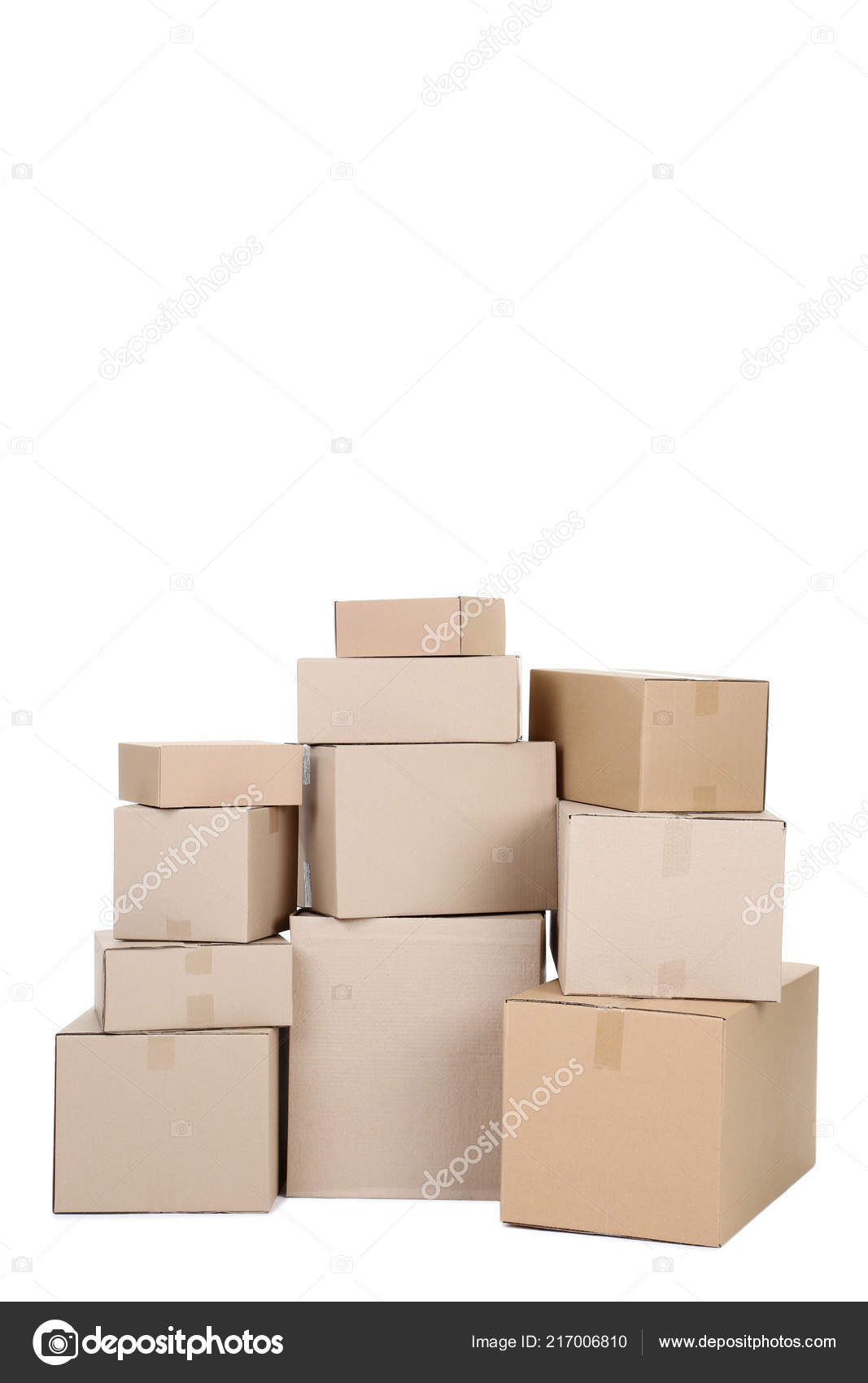 Stacked Cardboard Boxes White Background Stock Photo by ©5seconds 217006810
