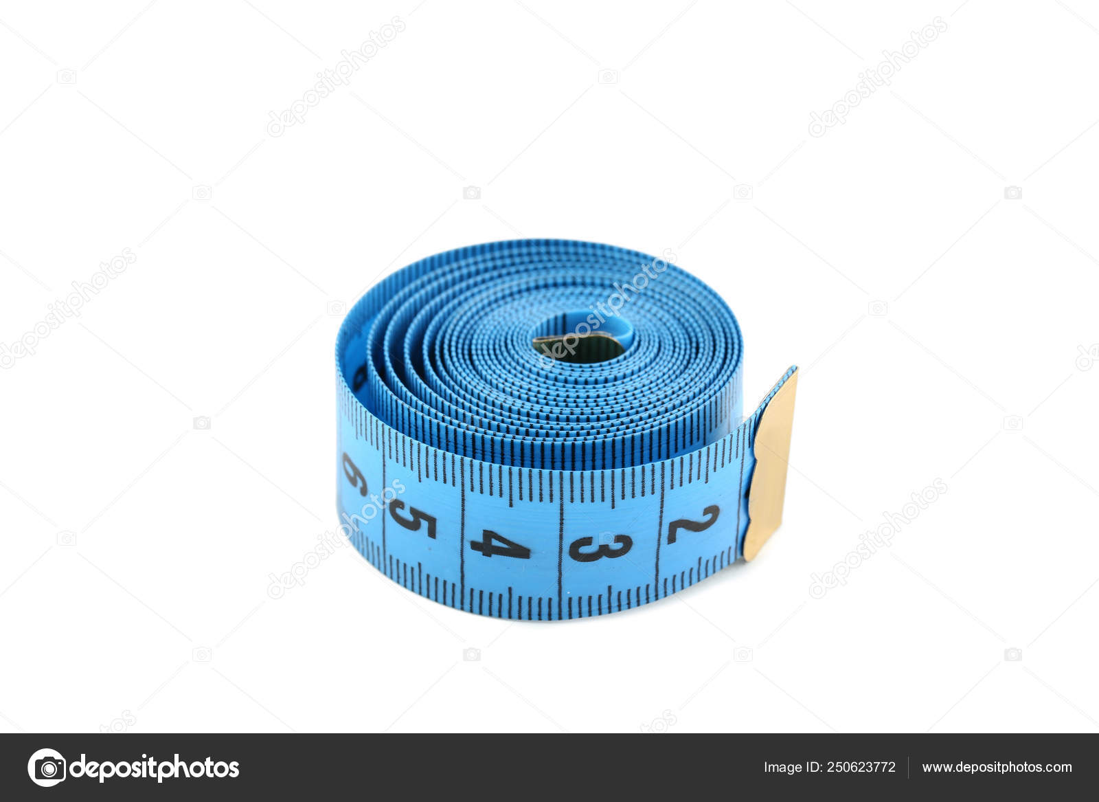 Blue measuring tape isolated on white background — Stock Photo ...